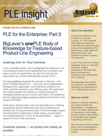 BigLever PLE Insight Newsletter | BigLever Software, Inc.
